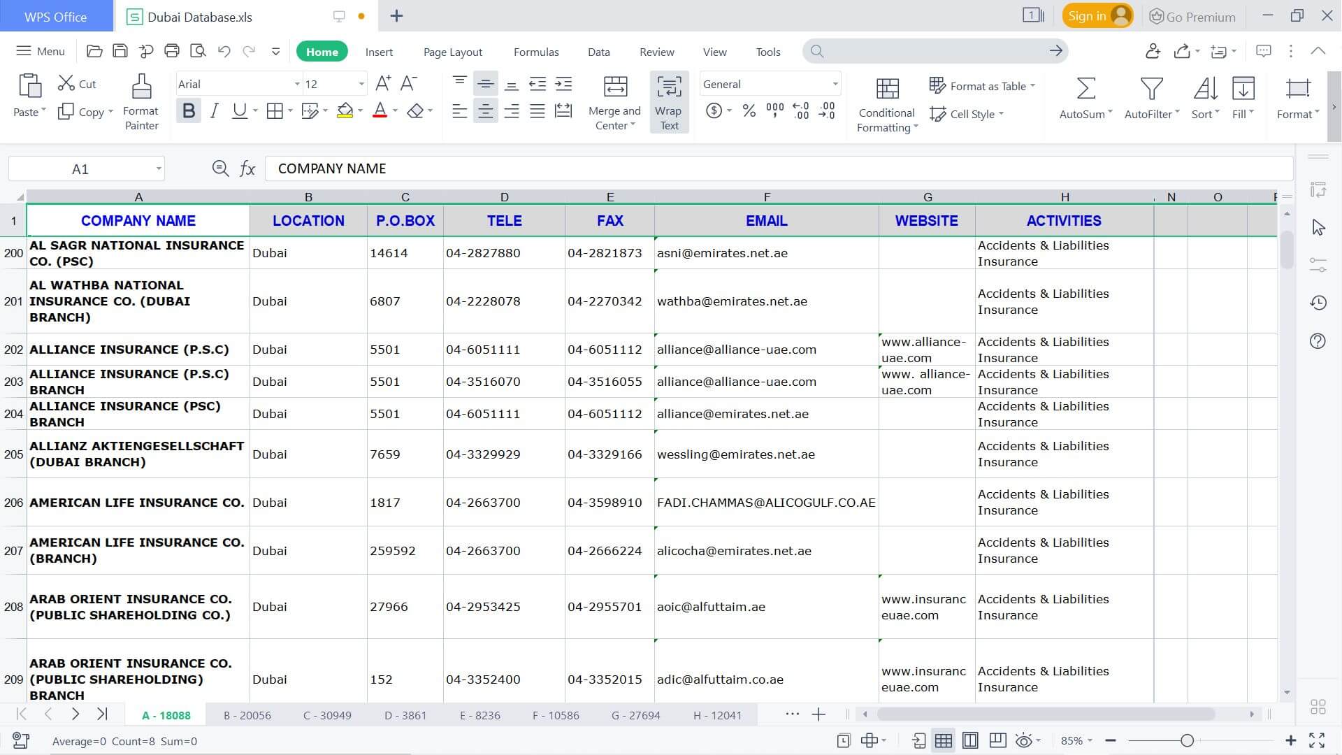 Dubai Email Database